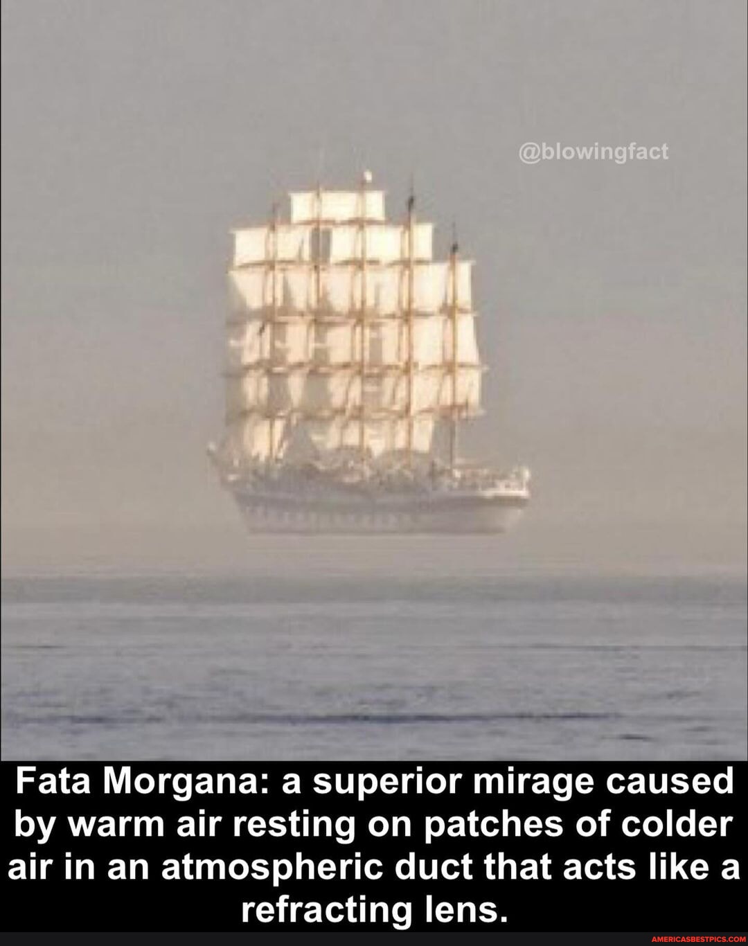 Fata Morgana: a superior mirage caused by warm air resting on patches ...
