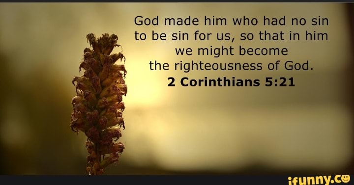 God made him who had no sin to be sin for us, so that in him we might ...