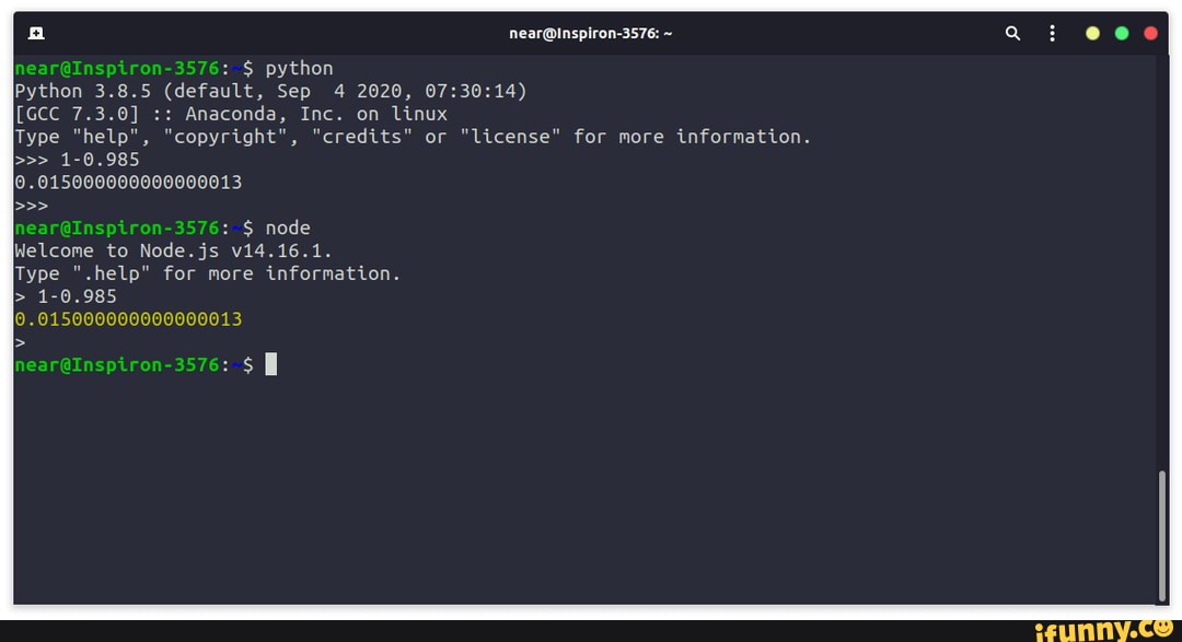 $ python Python 3.8.5 (default, Sep 4 2020, [GCC 7.3.0] Anaconda, Inc ...