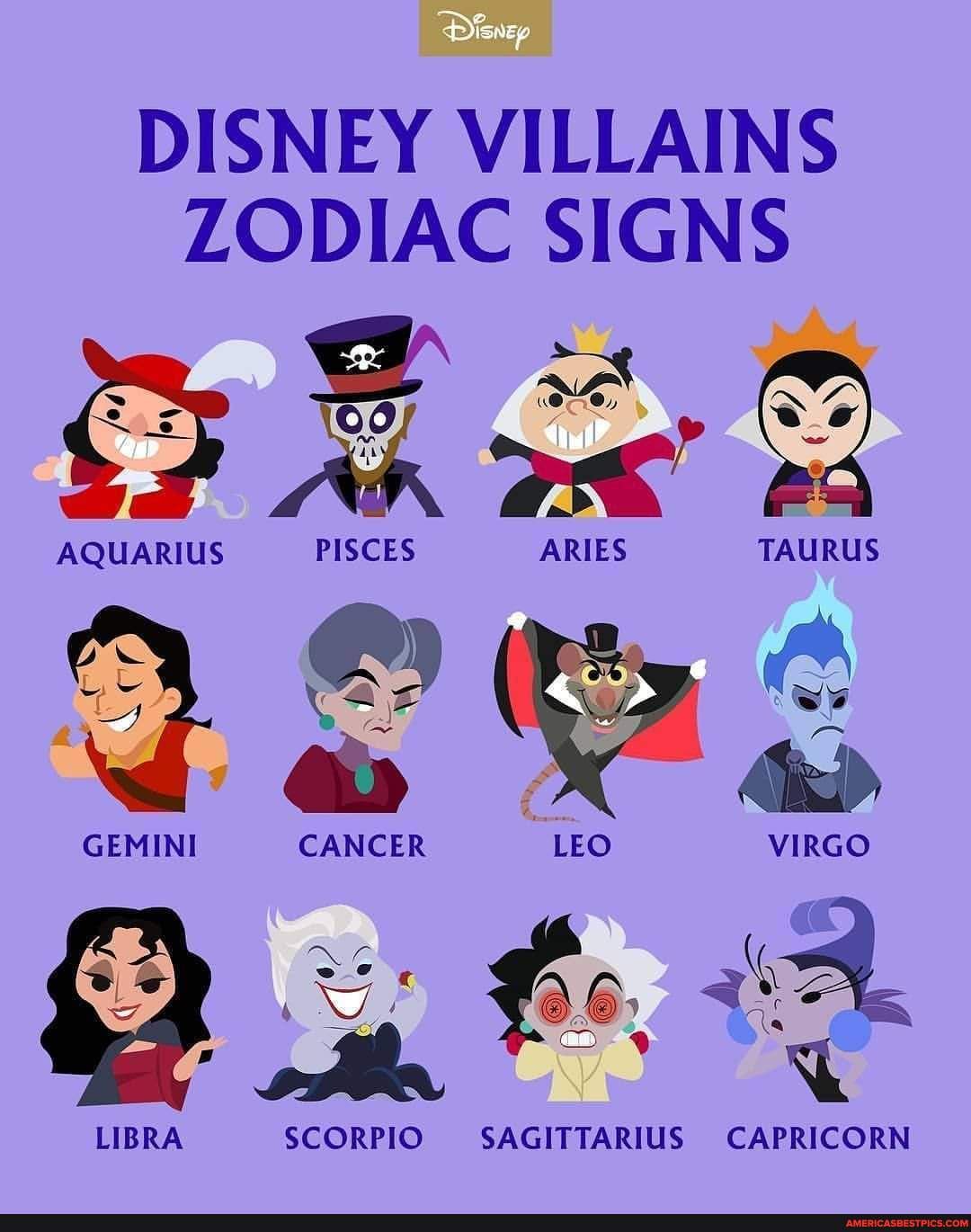 What Disney villain are you? 😂 - DISNEY VILLAINS ZODIAC SIGNS AQUARIUS ...