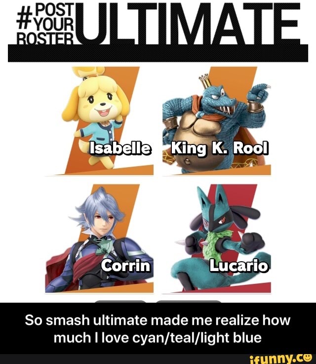 So smash ultimate made me realize how much I love cyan/teal/light blue ...