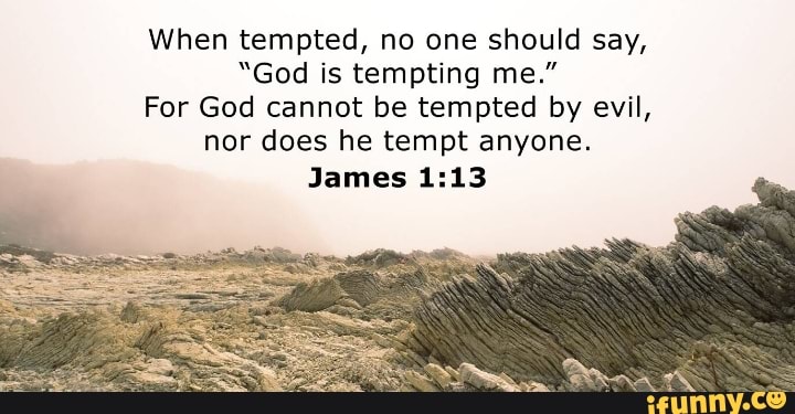 When tempted, no one should say, "God is tempting me." For God cannot ...