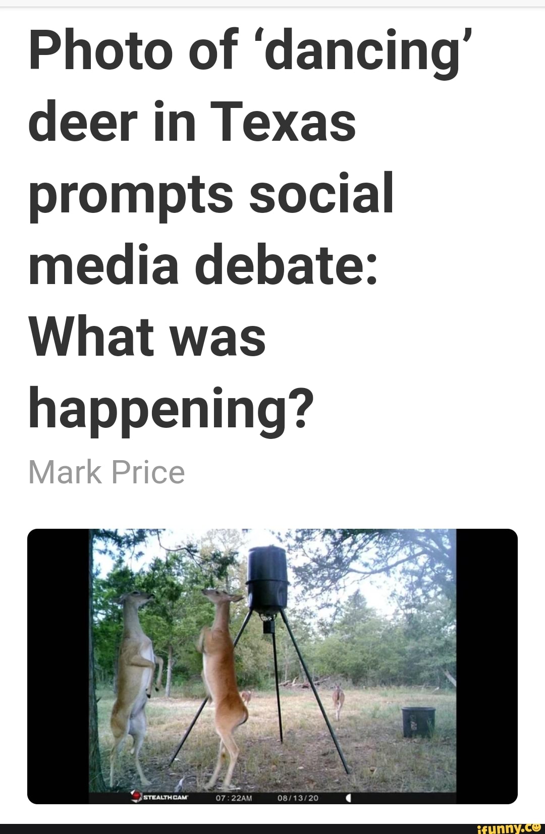 Photo of 'dancing deer in Texas prompts social media debate: What was ...