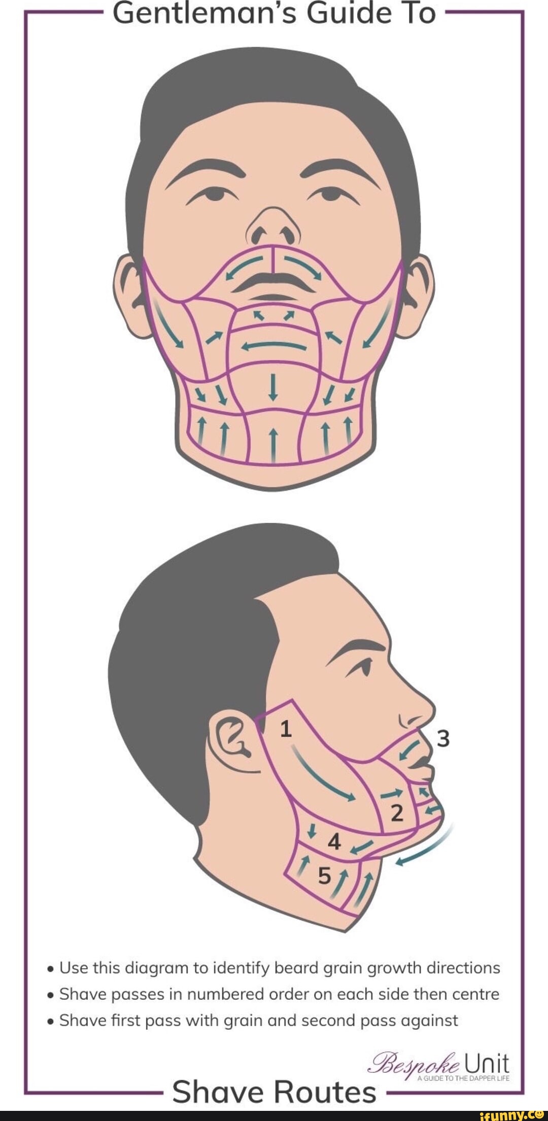Gentleman's Guide To e Use this diagram to identify beard grain growth ...