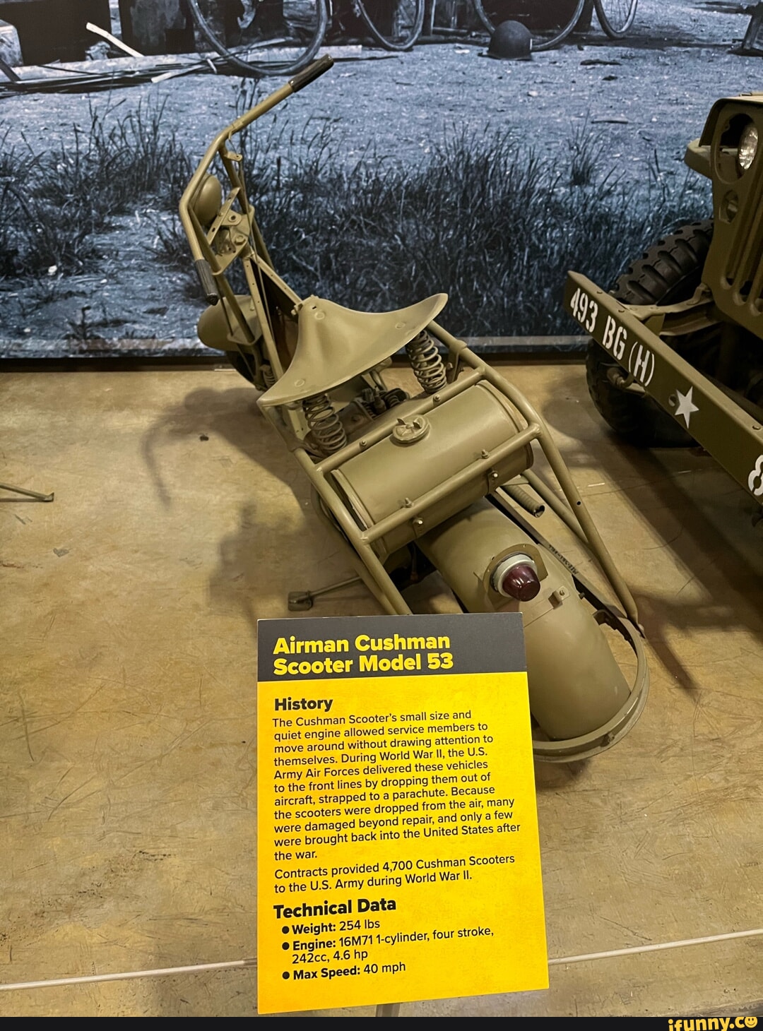 Airman Scooter Model 53 History The Cushman Scooter's small size and ...