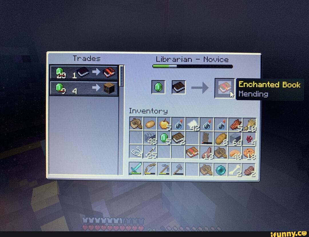 Trades Librarian - Noviee II Enchanted Book Mending - iFunny