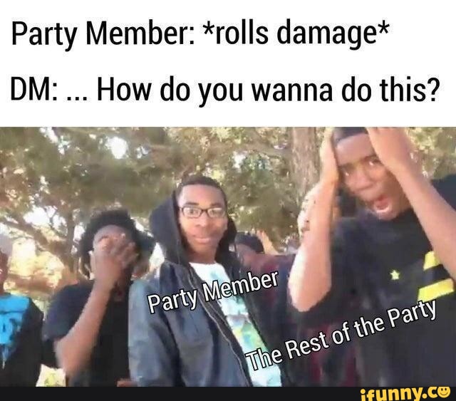 Party Member *rolls damage* DM: How do you wanna do this? - iFunny