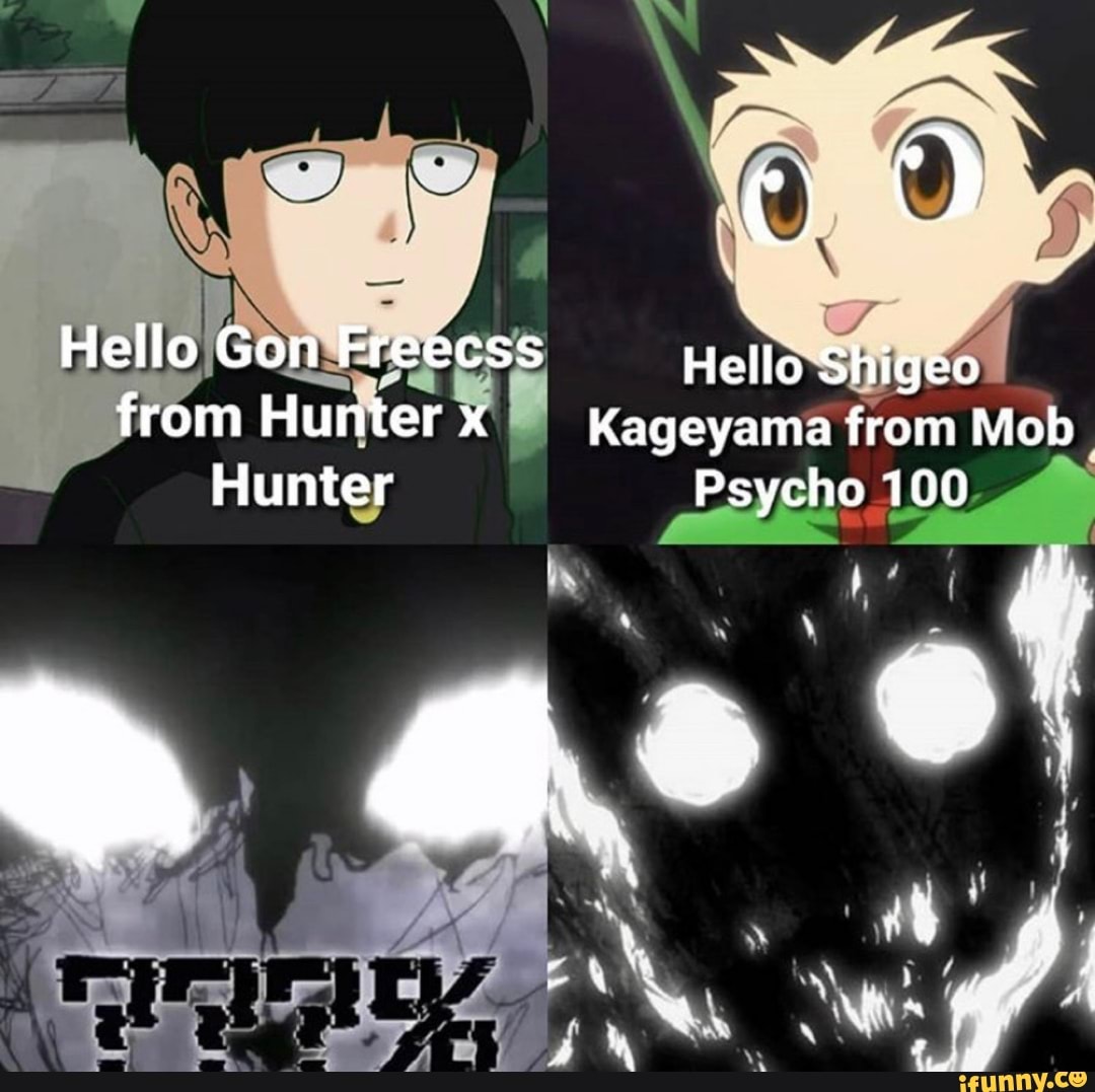 Hello Gon Freecss Hello Shigeo from Hunter x Kageyama from Mob Hunter ...