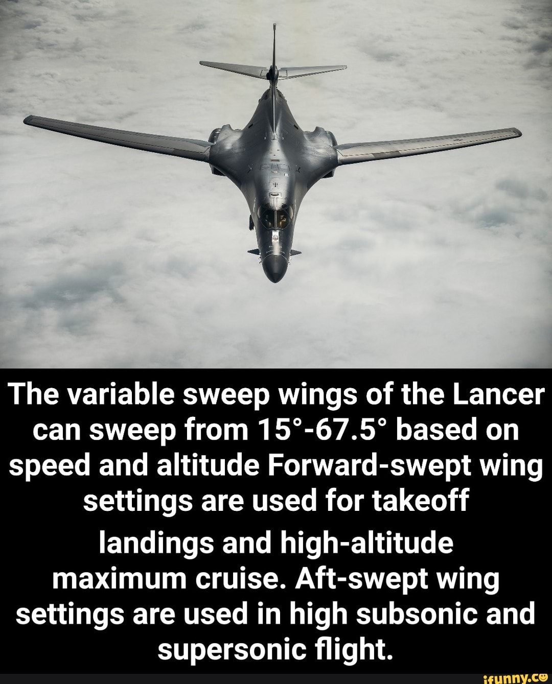 Landings and high-altitude maximum cruise. Aft-swept wing settings are ...