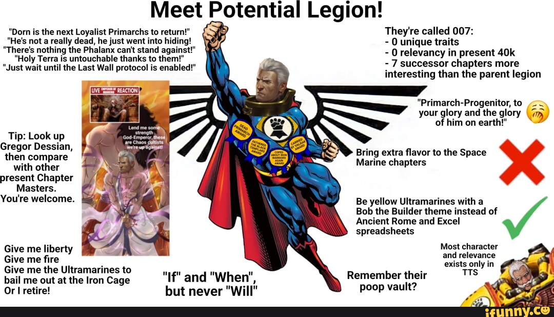 Meet Potential Legion! "Dorn is the next Loyalist Primarchs to return ...