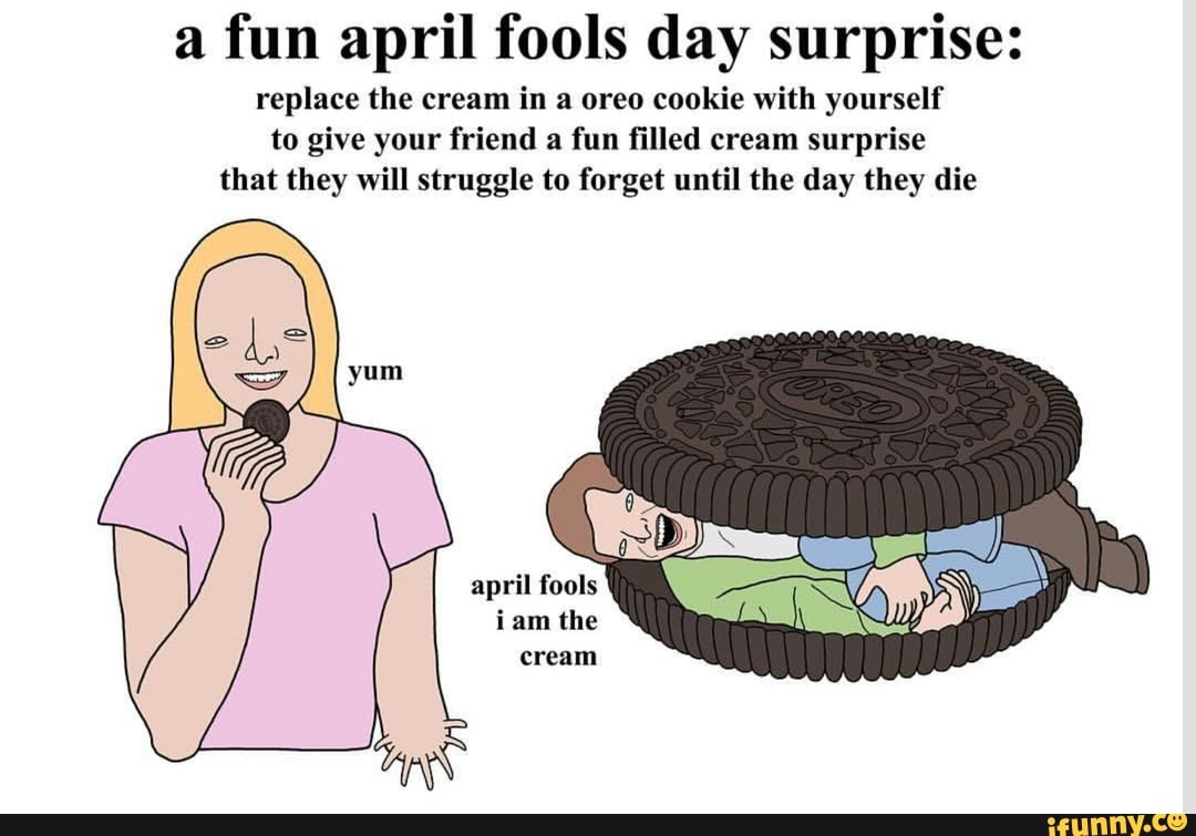 A fun april fools day surprise: replace the cream in a oreo cookie with ...