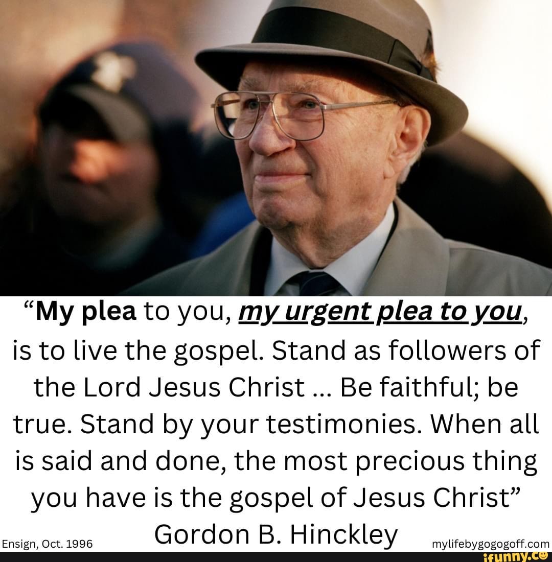 "My plea to you, my urgent plea to you, is to live the gospel. Stand as ...