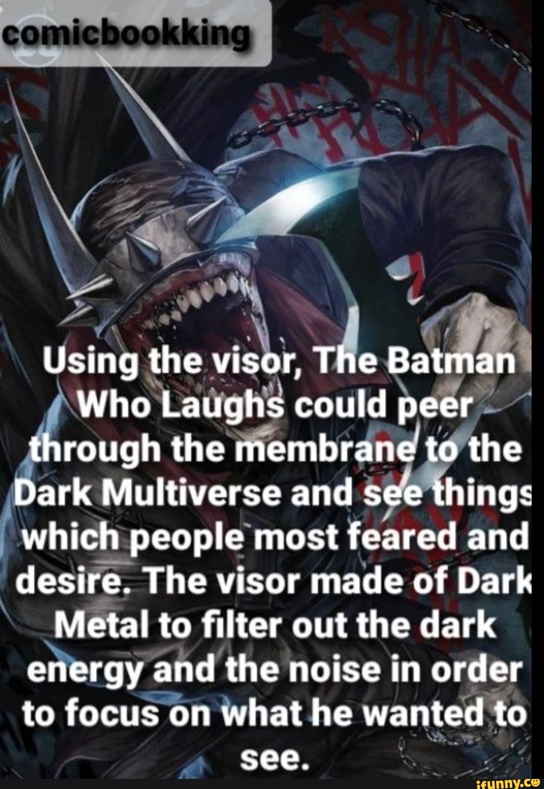 Using the visor, The Batman Who (Who Laughs could peer through the ...