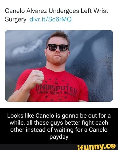 Canelo Alvarez Undergoes Left Wrist Surgery Looks like Canelo is gonna ...