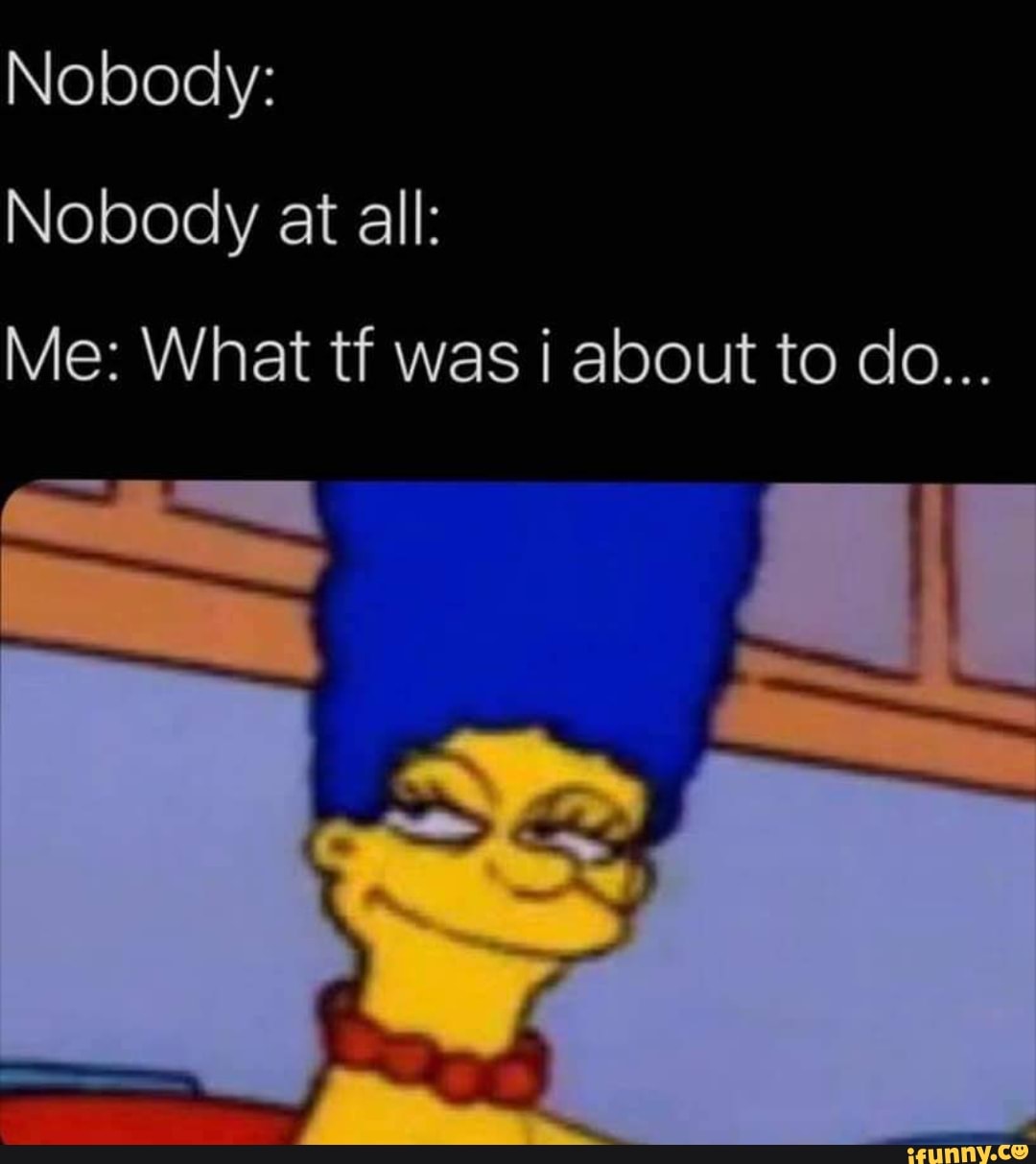 Nobody: Nobody at all: Me: What tf was about to do... - iFunny