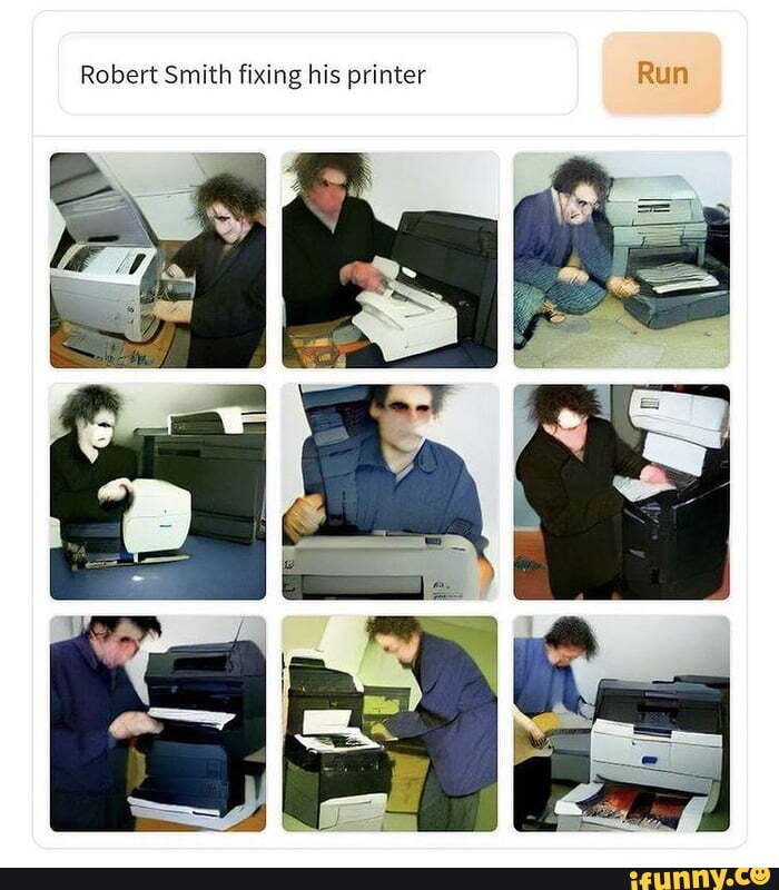 Robert Smith fixing his printer Run - iFunny