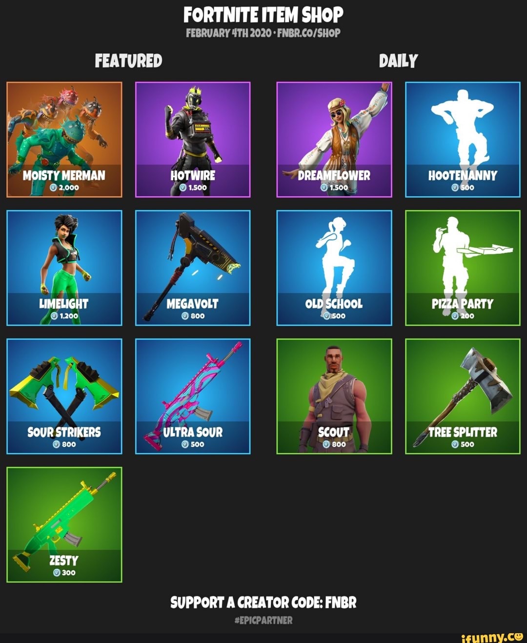 FORTNITE ITEM SHOP SUPPORT A CREATOR CODE: FNBR #EPICPARTNER - iFunny
