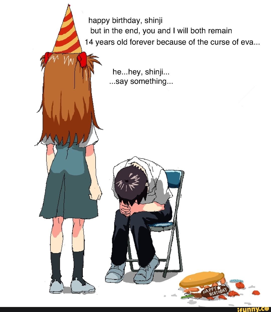 Happy birthday, shinji but in the end, you and I will both remain 14 ...