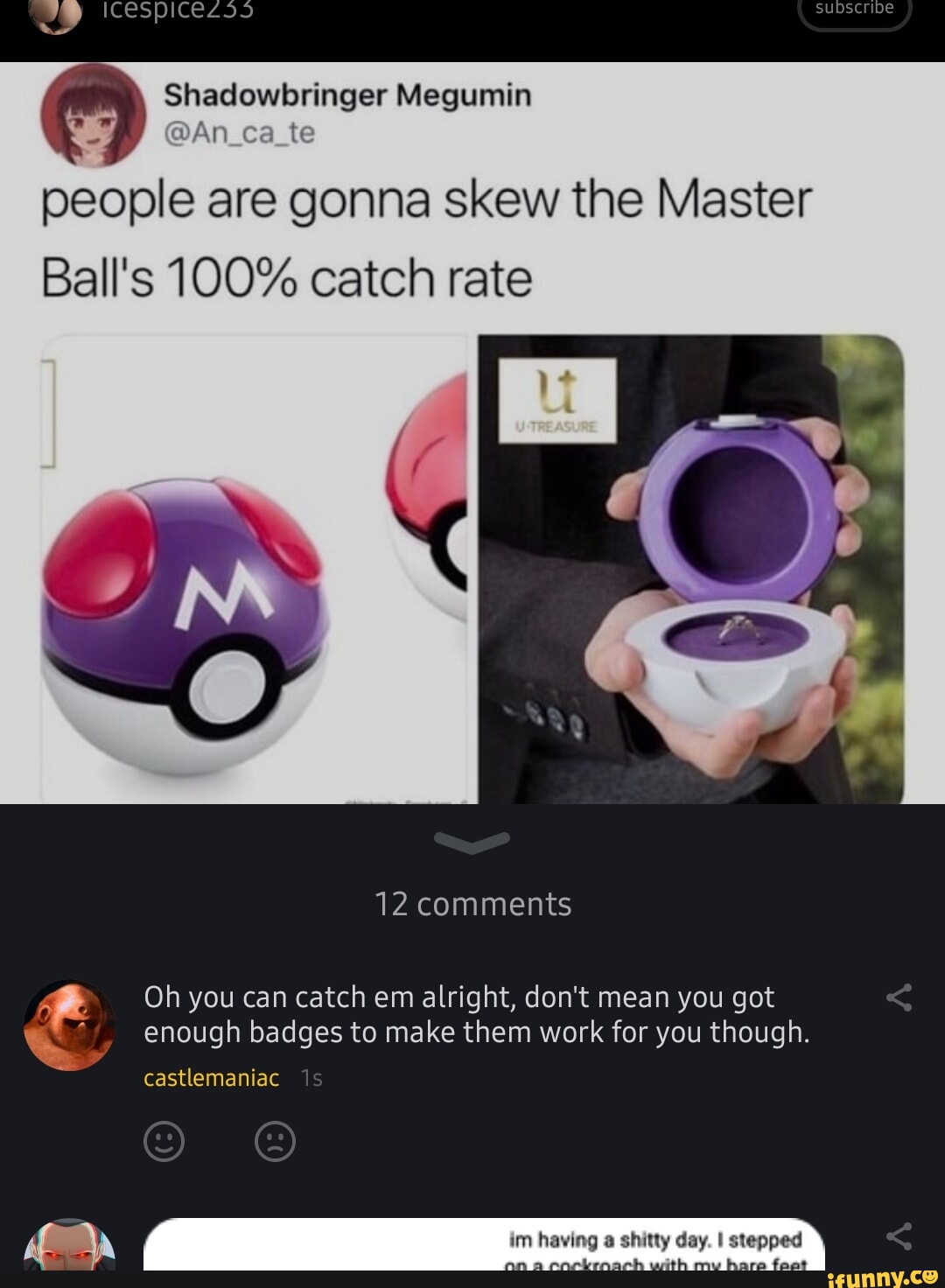 Subscribe Shadowlbringer Megumin people are gonna skew the Master Ball ...