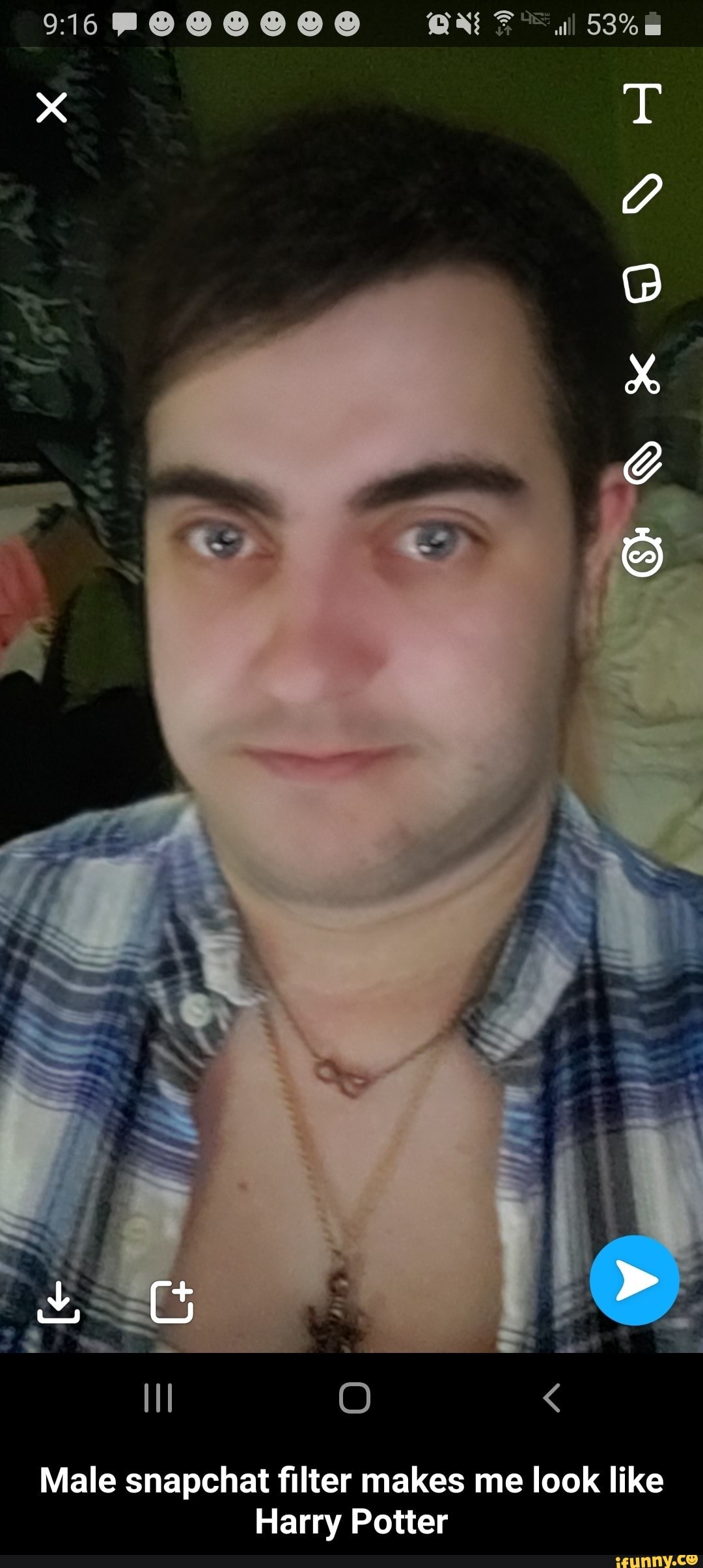 Male snapchat filter makes me look like Harry Potter - iFunny
