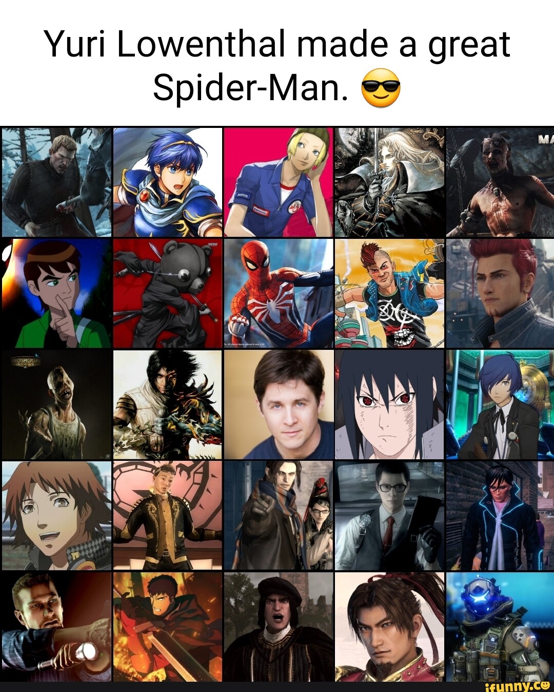 Yuri Lowenthal made a great Spider-Man. es ray - iFunny
