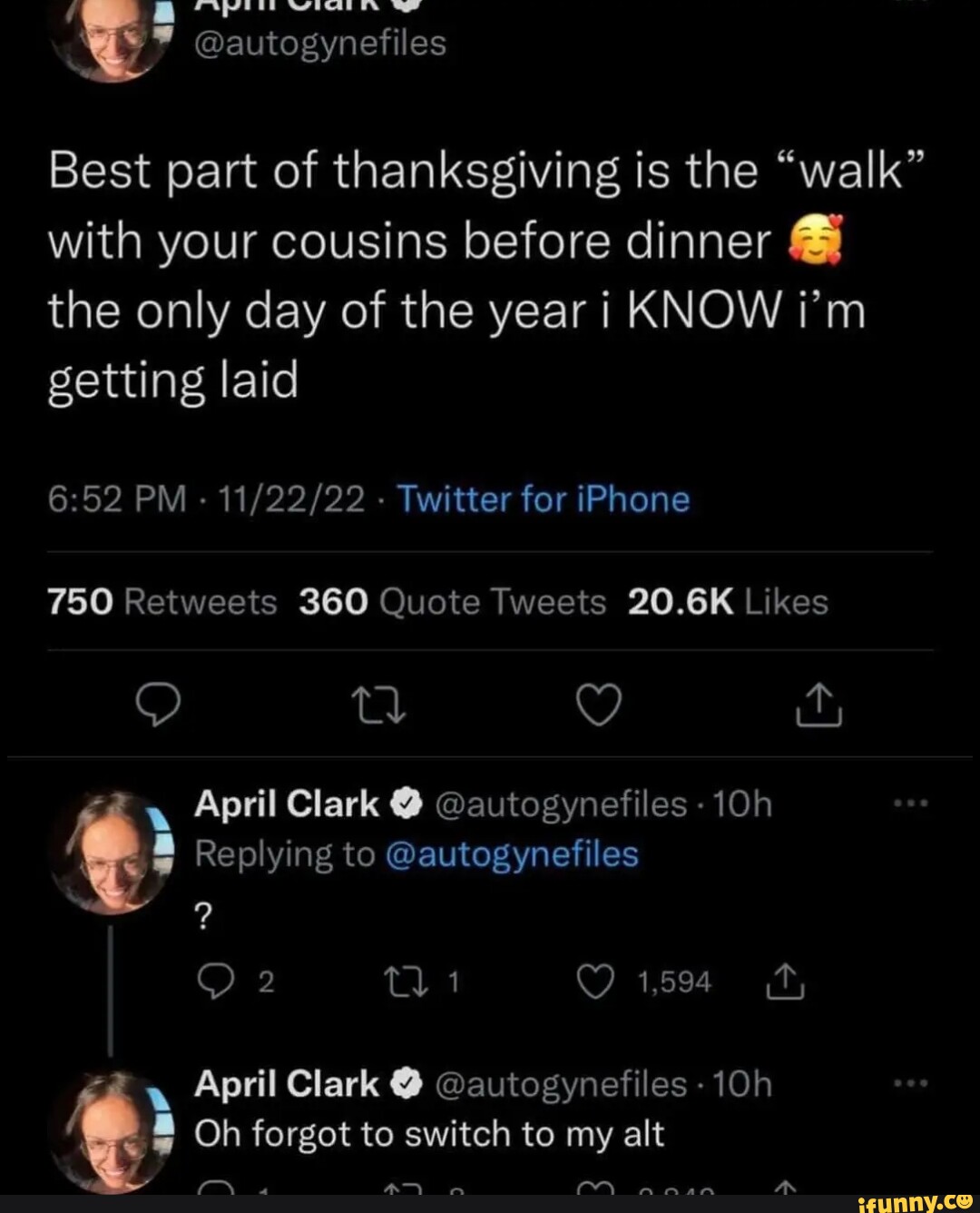 Best part of thanksgiving is the "walk with your cousins before dinner ...