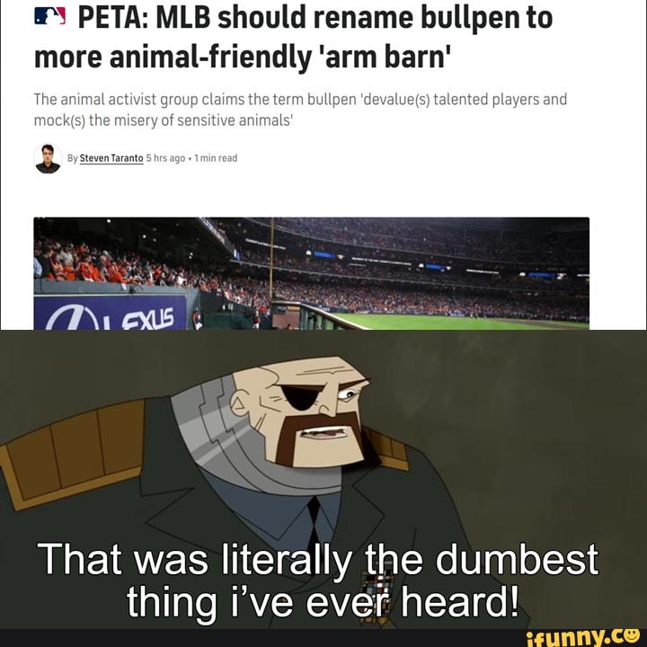 PETA: MLB should rename bullpen to more animal-friendly 'arm barn' The ...