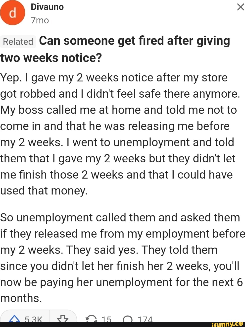 Divauno Related Can someone get fired after giving two weeks notice ...