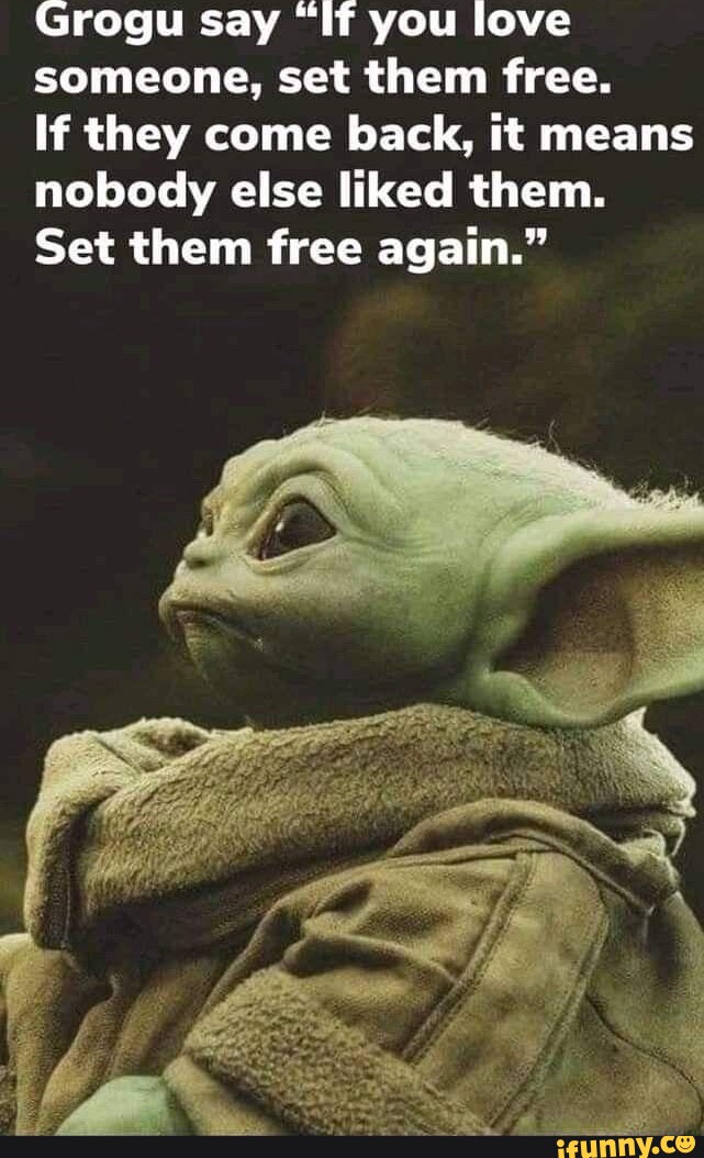 Grogu say "If you love someone, set them free. If they come back, it ...