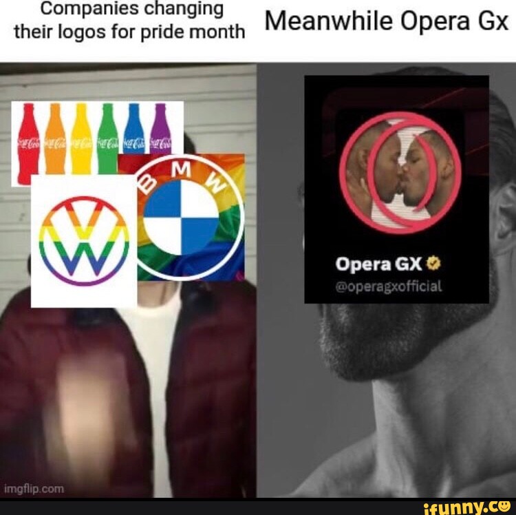 Companies changing their logos for pride month Meanwhile Opera Gx Opera ...
