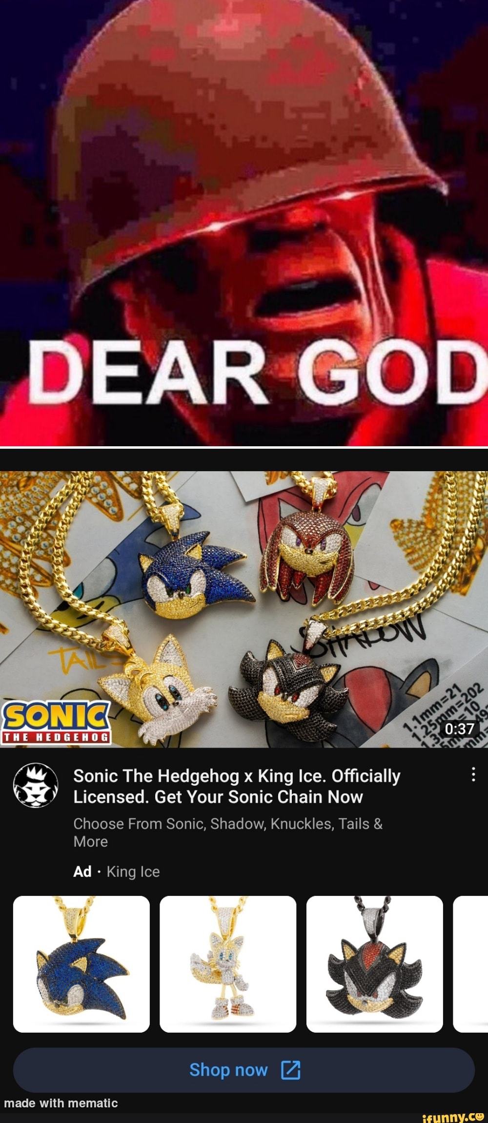 THE HEDGEHOG Sonic The Hedgehog x King Ice. Officially Licensed. Get ...