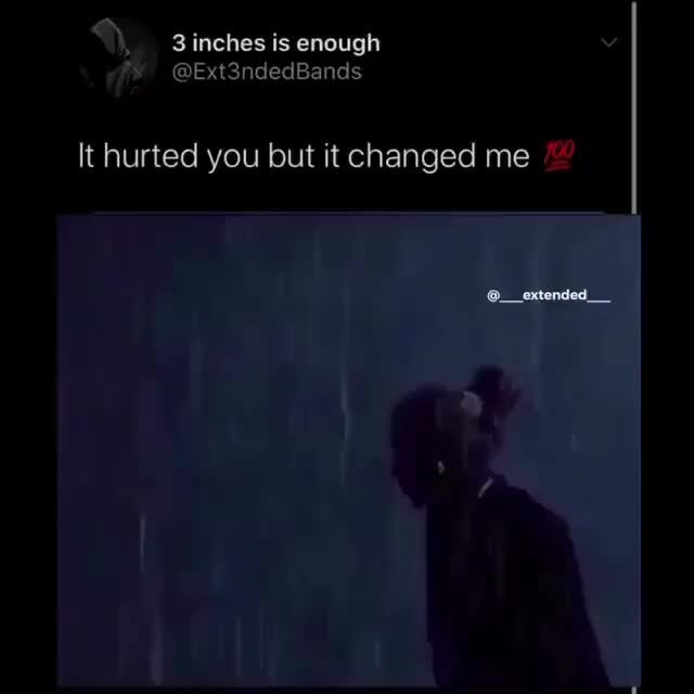 3 inches is enough It hurted you but it changed me - iFunny :)
