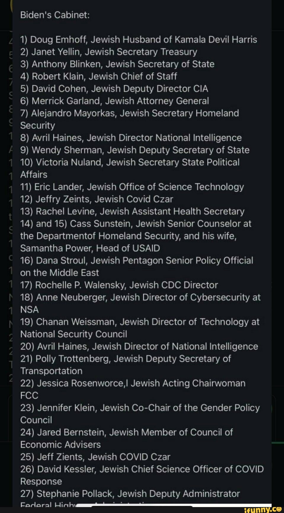 Biden's Cabinet: 1) Doug Emhoff, Jewish Husband of Kamala Devil Harris ...