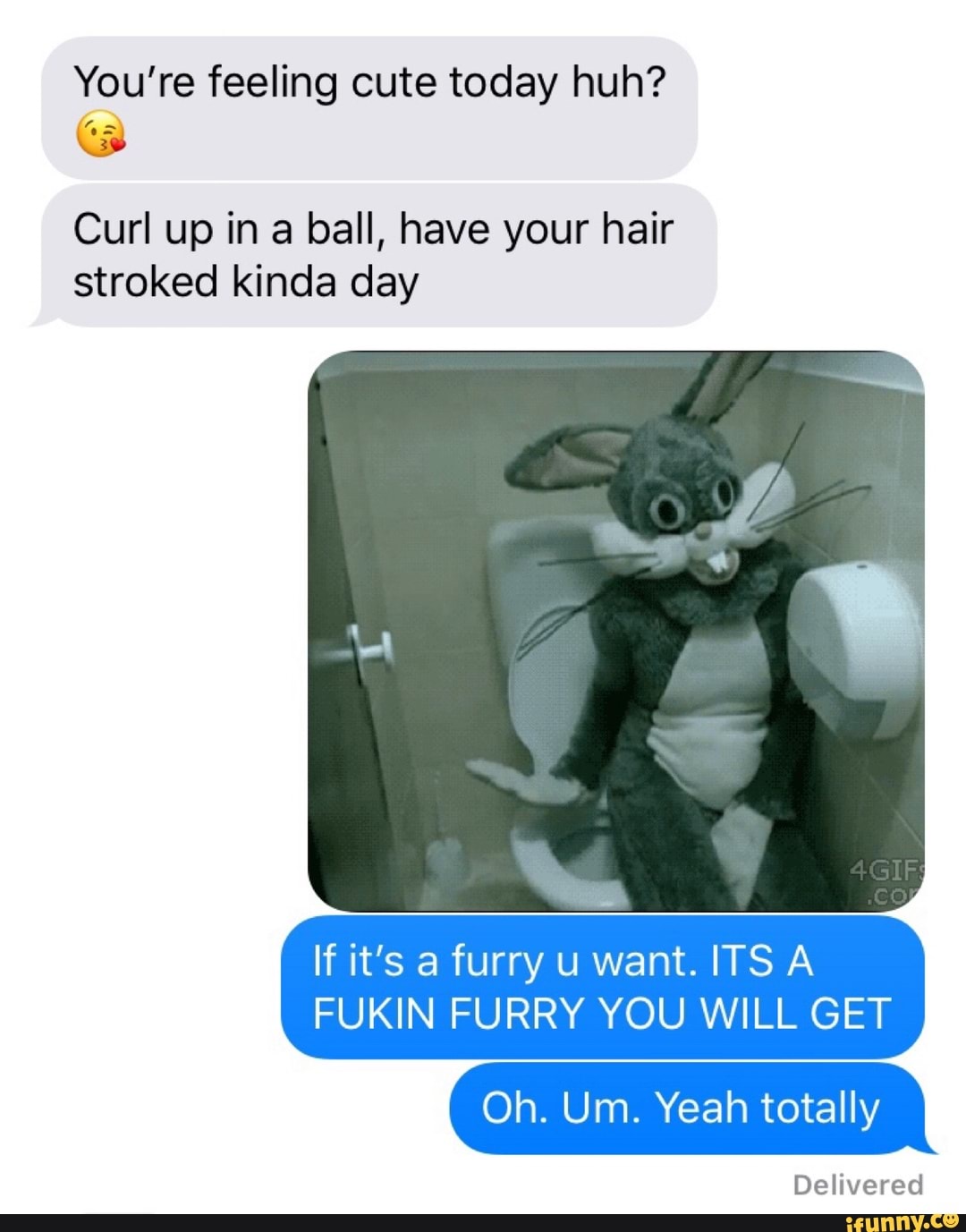 You’re feeling cute today huh? Curl up in a ball, have your hair ...