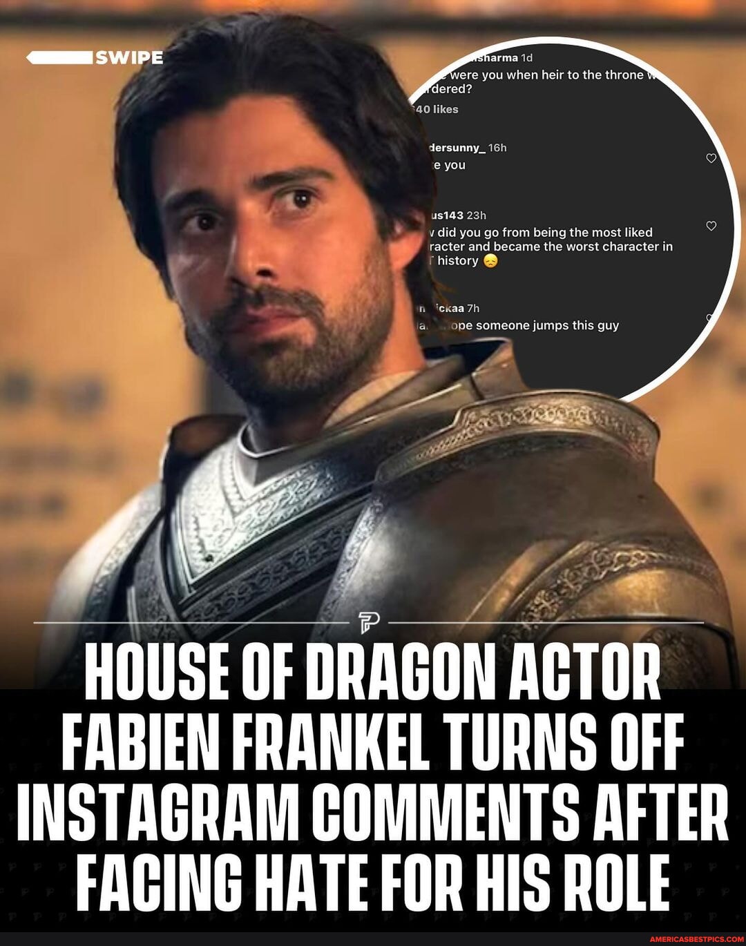 Fabien Frankel, who plays Ser Criston Cole in “House of the Dragon ...