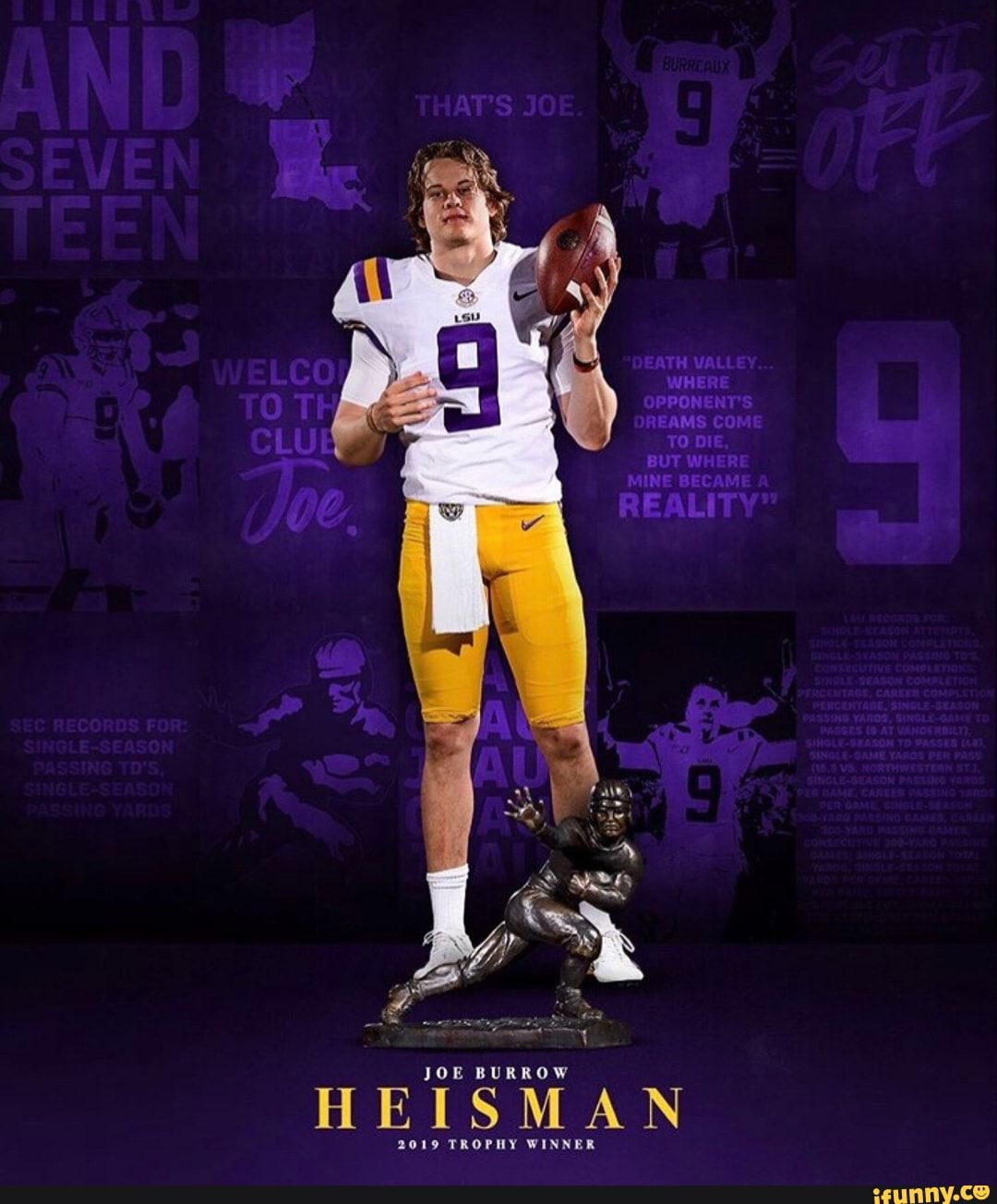 JOE BURROW HEISMAN 2019 TROPHY WINNER - iFunny