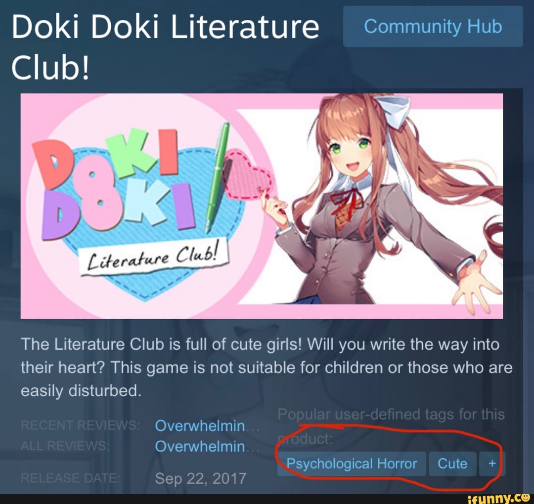 Doki Doki Literature Community Hub Club! The Literature Club is full of ...