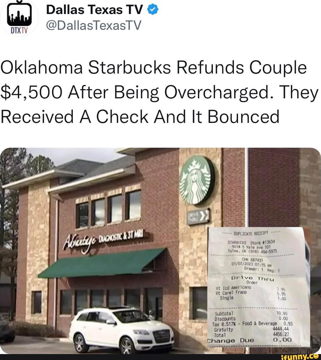 Dallas Texas TV mr @DallasTexasTV Oklahoma Starbucks Refunds Couple ...