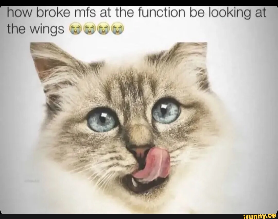 How broke mfs at the function be looking at the wings @www - iFunny