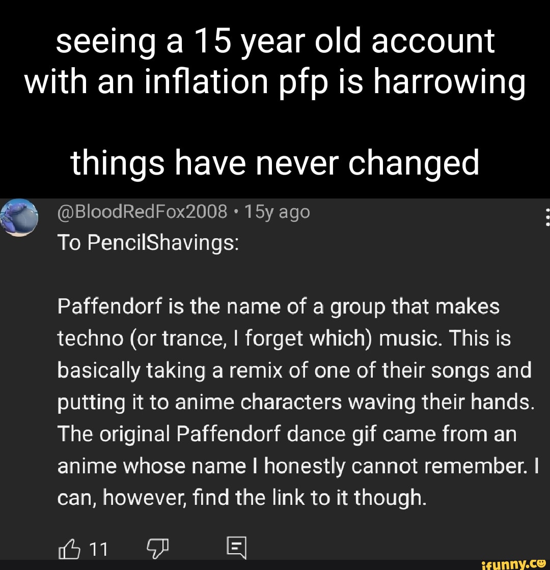 Seeing a 15 year old account with an inflation pfp is harrowing things ...