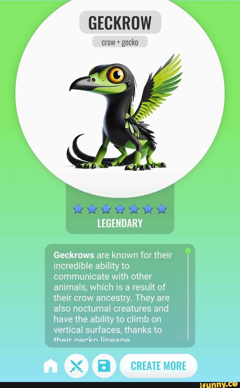 GECKROW crow gecko LEGENDARY Geckrows are known for their incredible ...