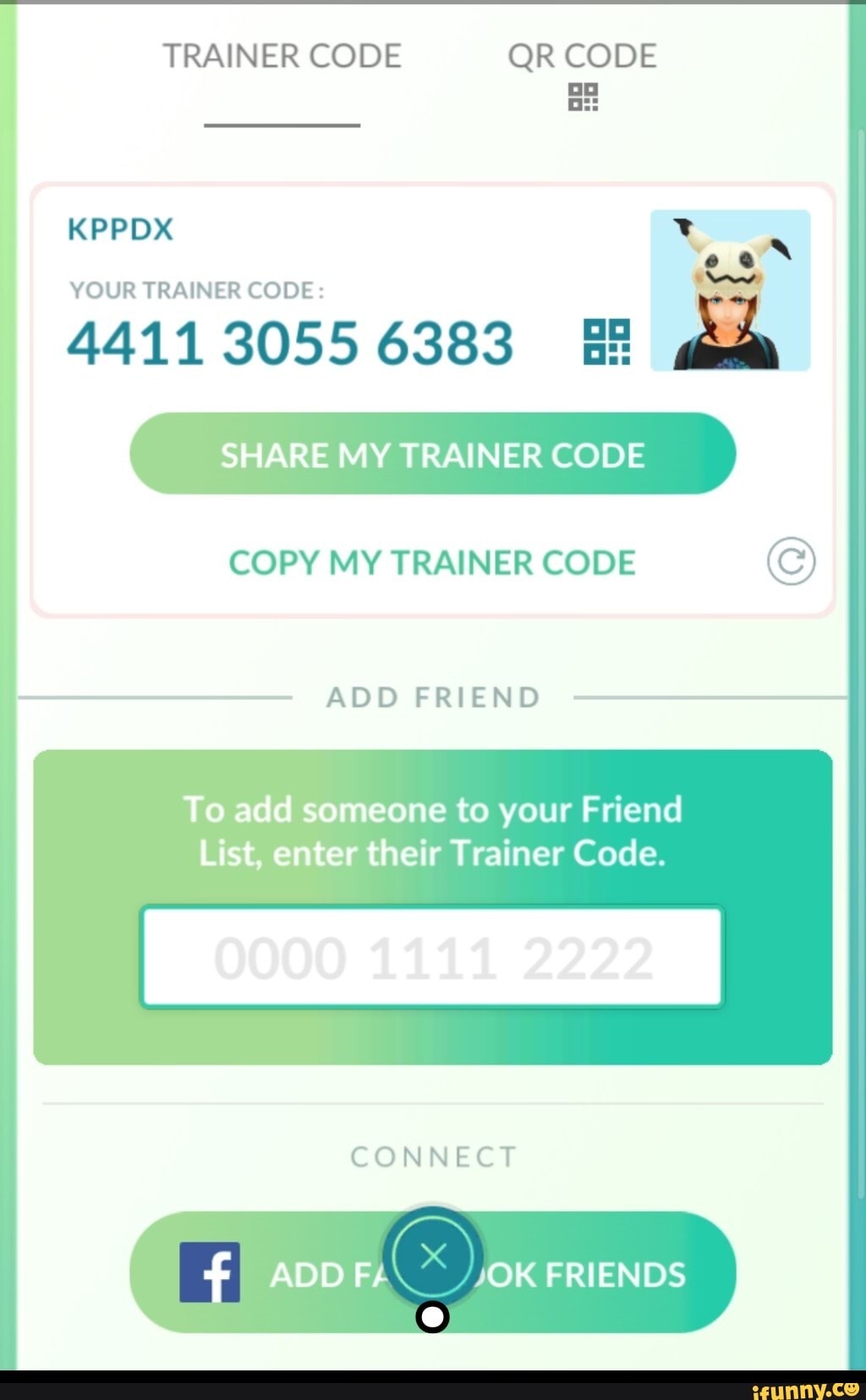 TRAINER CODE QR CODE KPPDX YOUR TRAINER CODE : 4411 3055 6383 E SHARE ...