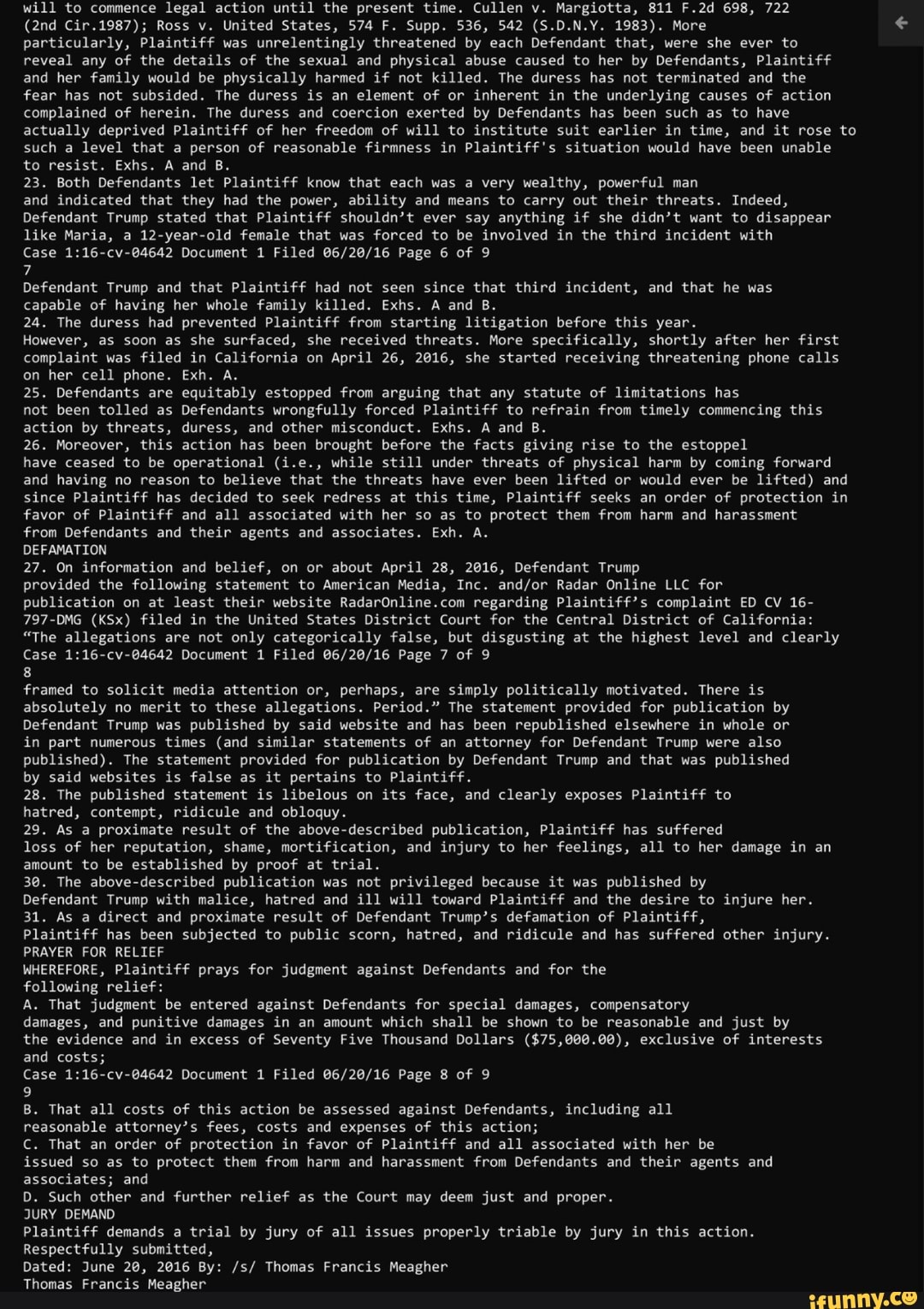 Will to commence legal action until the present time. Cullen v ...