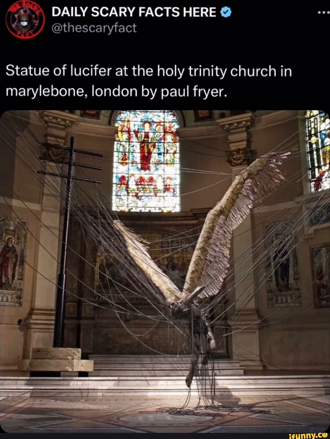 DAILY SCARY FACTS HERE @ @thescaryfact Statue of lucifer at the holy ...