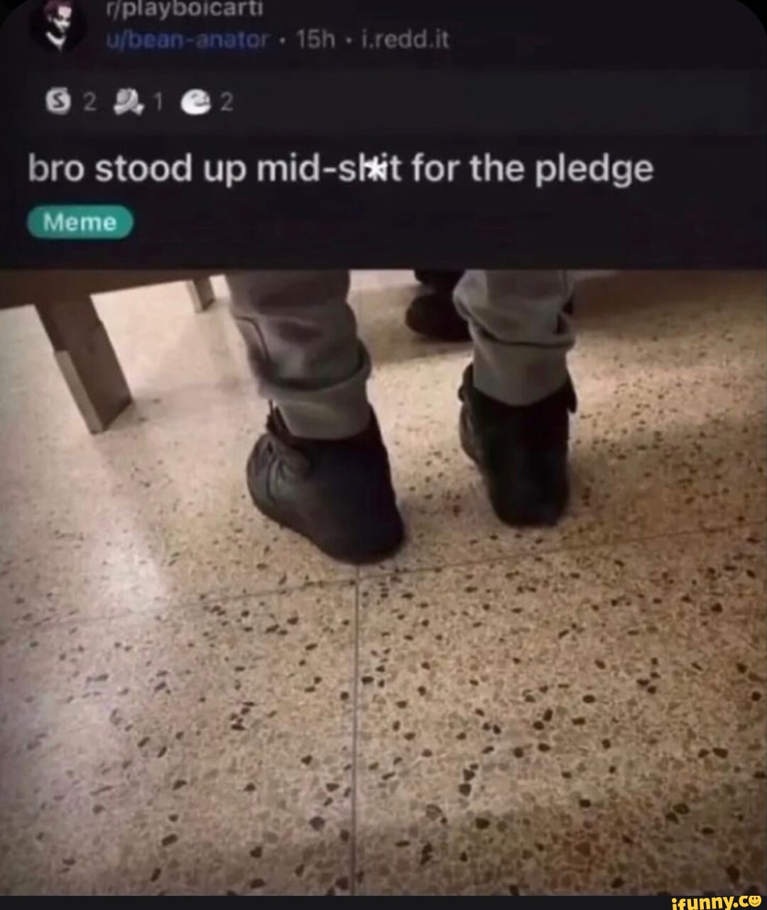 Playooicart bro stood up mid-skkt for the pledge 'Meme - iFunny