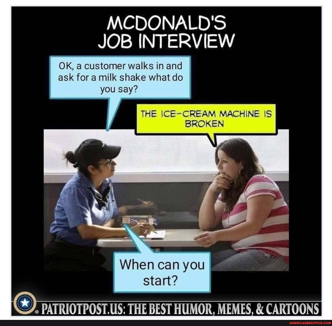 MCDONALD'S JOB INTERVIEW OK, a customer walks in and I ask for a milk ...