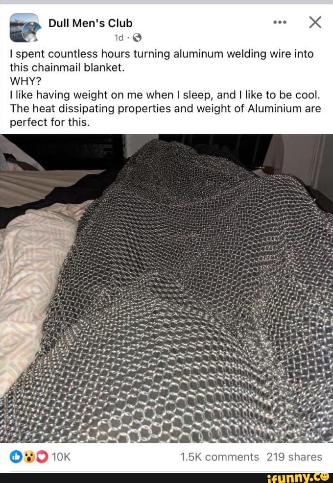 Dull Men's Club I spent countless hours turning aluminum welding wire ...