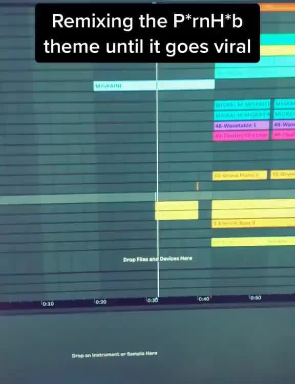 Remixing the P*rnH*b theme until it goes viral - )