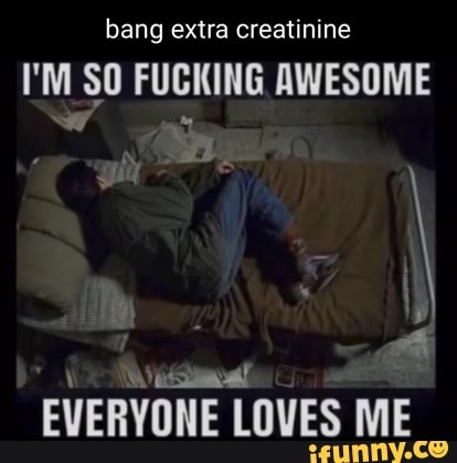 Bang extra creatinine I'M SO FUCKING AWESOME EVERYONE LOVES ME - iFunny