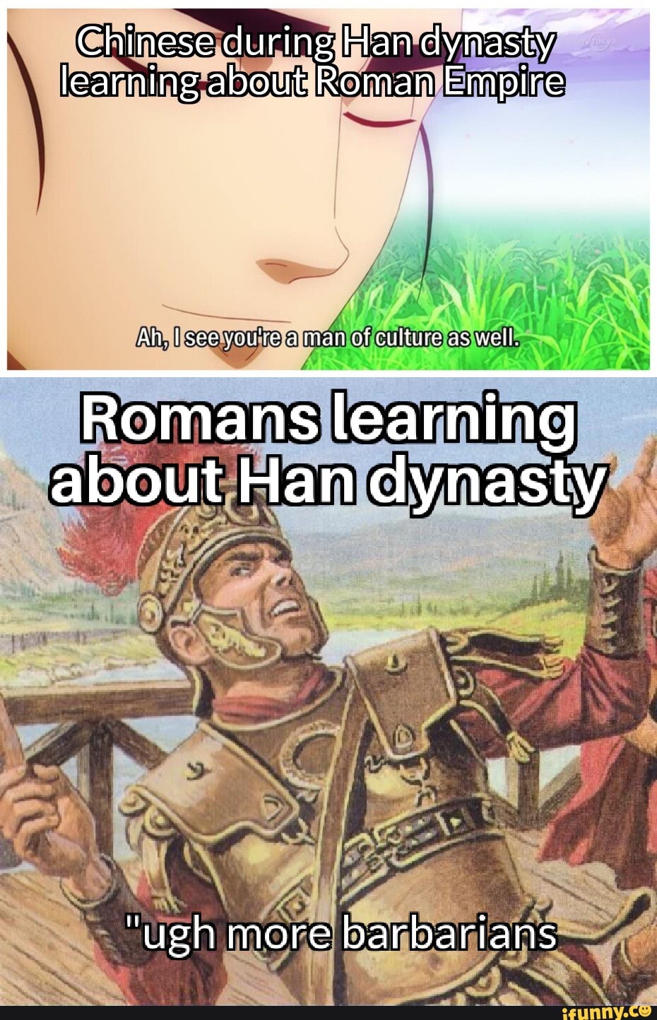 Chinese during Han dynasty learning about Roman Empire }see youre a tan ...